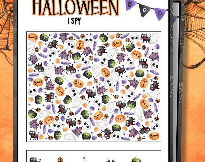 Halloween I Spy, Printable Halloween Game , Halloween Games , Printable ...