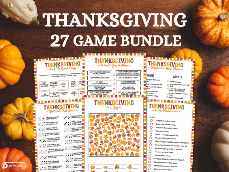 Thanksgiving Games, Thanksgiving Games Printable , Party Games and ...