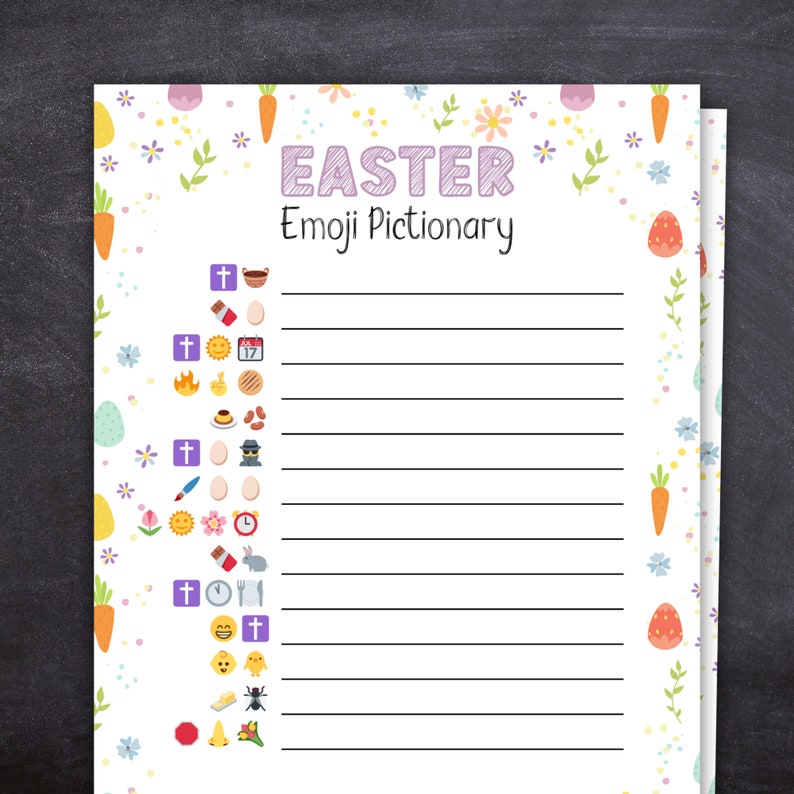 Easter Emoji Pictionary, Easter Printable Games, Easter Party Games and ...