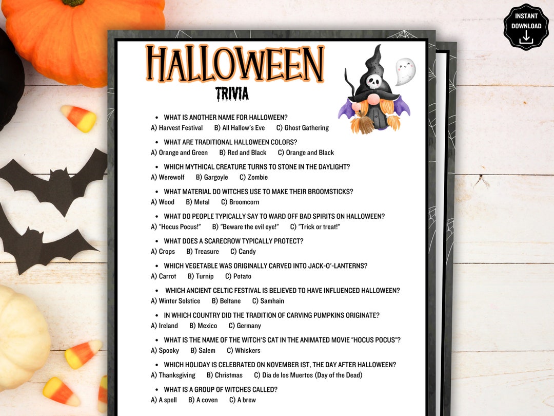 Halloween Trivia, Halloween Quiz, Halloween Activities for Kids ...