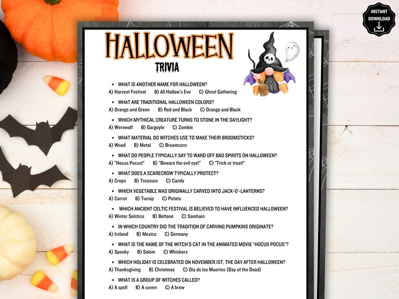 Halloween Trivia, Halloween Quiz, Halloween Activities for Kids ...