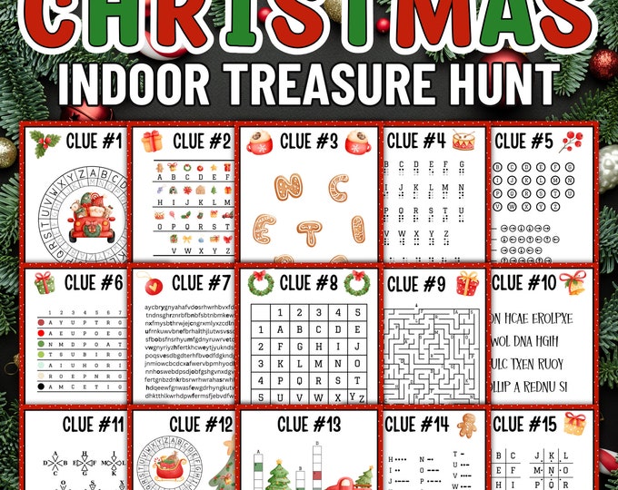 Christmas Treasure Hunt , Christmas Gift Hunt , Christmas Find the Gift ...