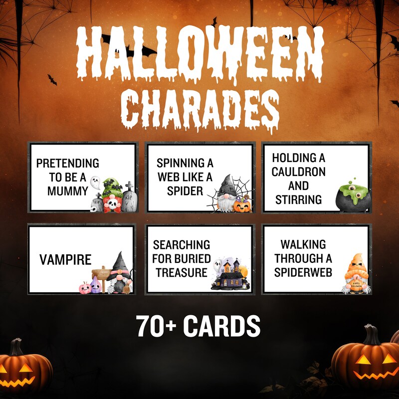 Halloween Charades Games - Etsy
