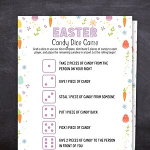 Easter Candy Dice Game, Easter Printable Game, Easter Party Game ...