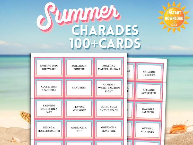 Summer Party Charades , Summer Activities, Charades , Summer Party ...
