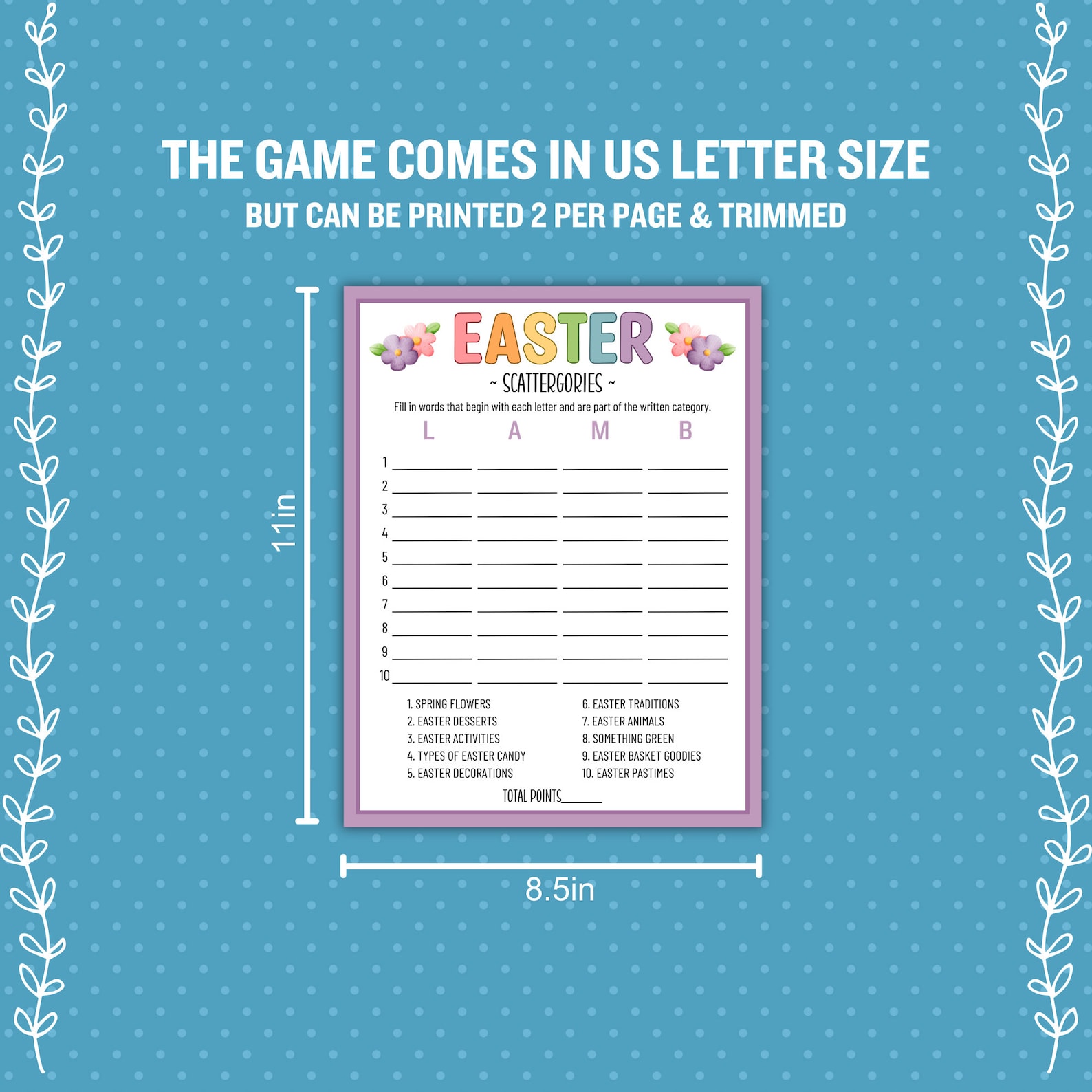 Easter Scattergories, Easter Printable Games, Easter Party Games ...