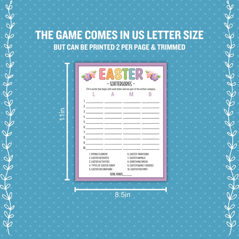 Easter Scattergories, Easter Printable Games, Easter Party Games ...
