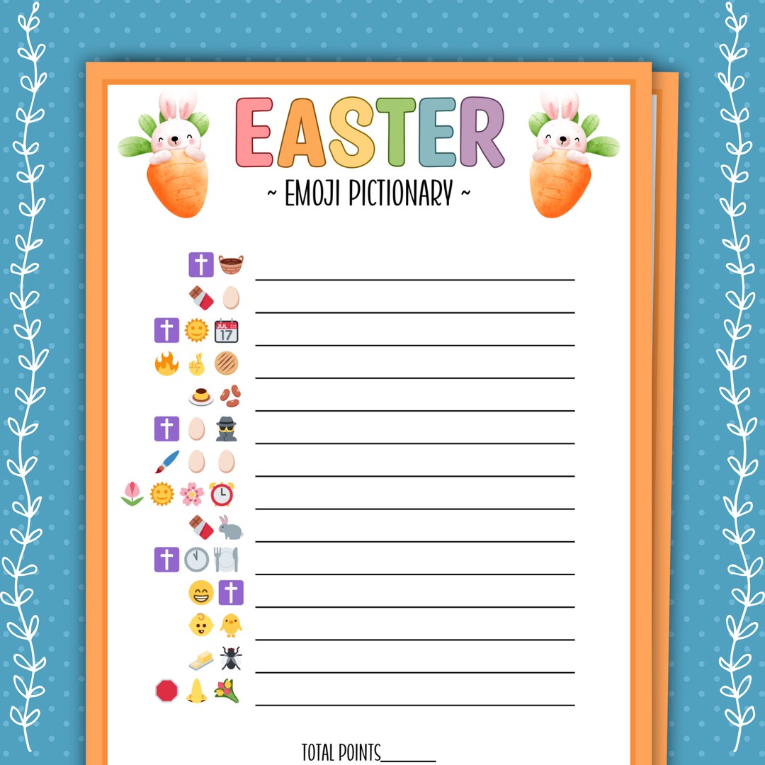 Easter Emoji Pictionary, Easter Printable Games, Easter Party Games and ...
