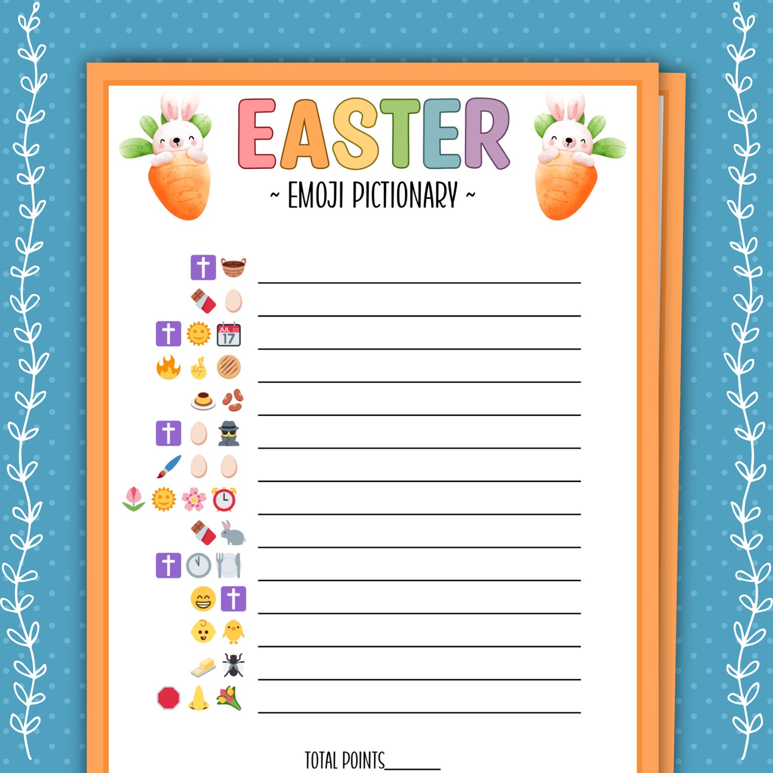 Easter Emoji Pictionary, Easter Printable Games, Easter Party Games and ...