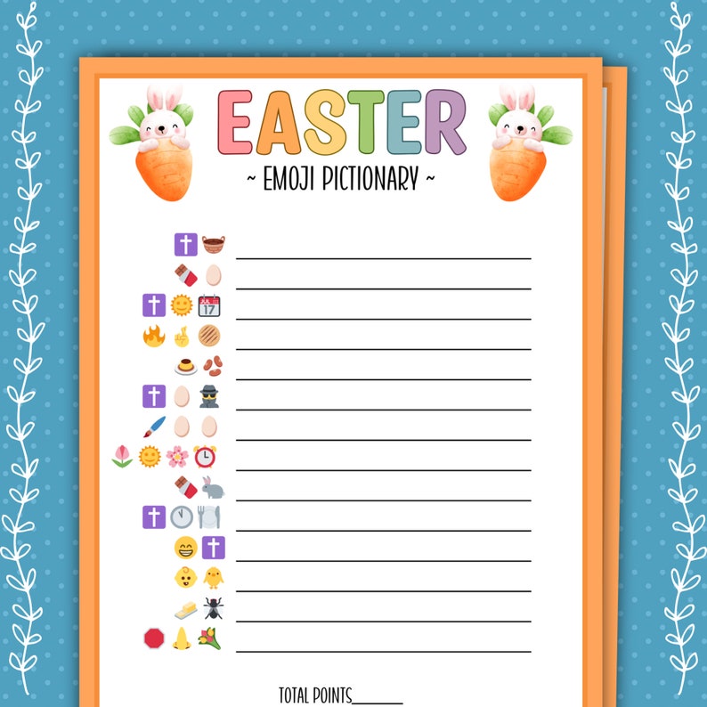 Easter Emoji Pictionary, Easter Printable Games, Easter Party Games and ...