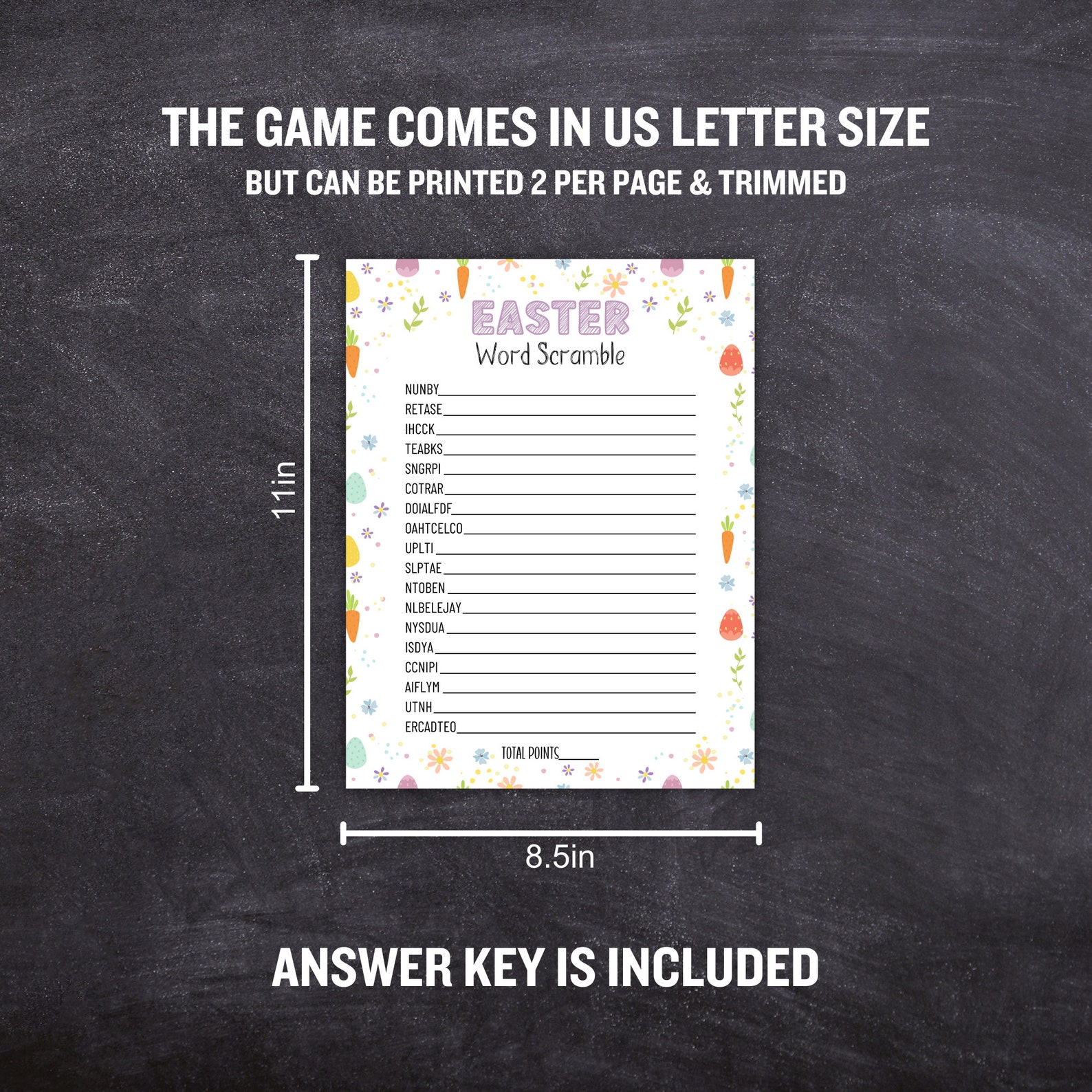 Easter Word Scramble, Easter Party Games, Easter Printable Games ...