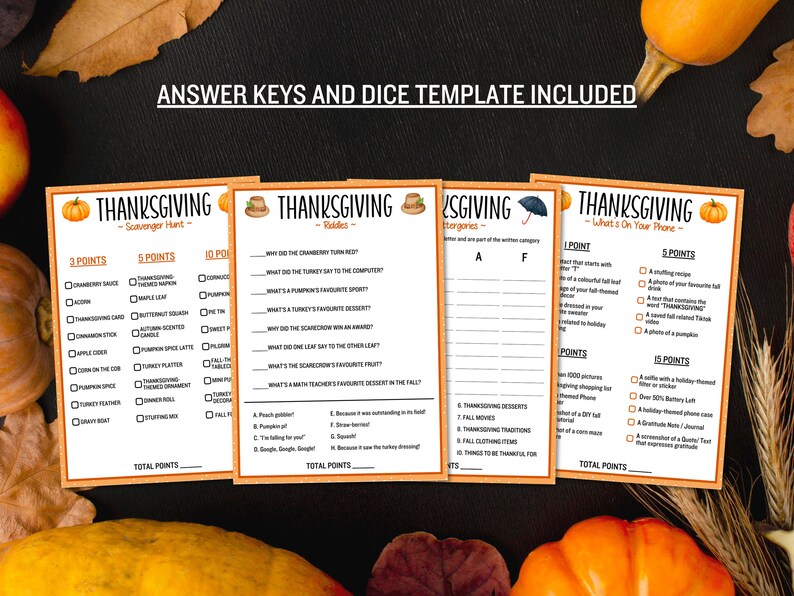 Thanksgiving Games , Thanksgiving Game Bundle , Thanksgiving Games ...