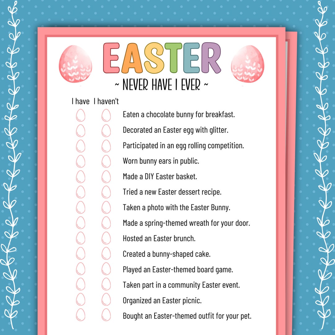 Easter Never Have I Ever, Easter Games and Activities, Easter Party ...
