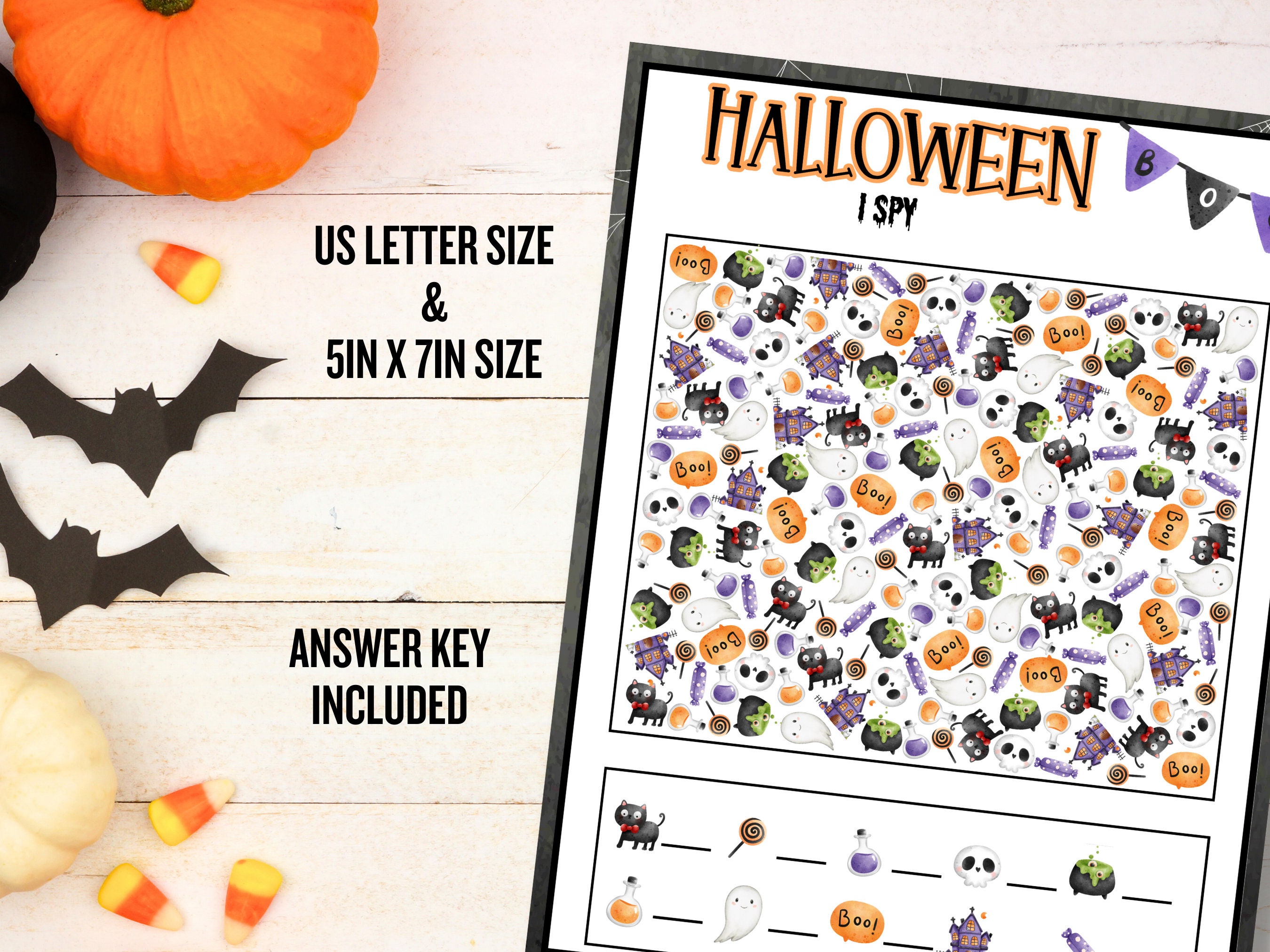 Halloween I Spy, Printable Halloween Game , Halloween Games , Printable ...