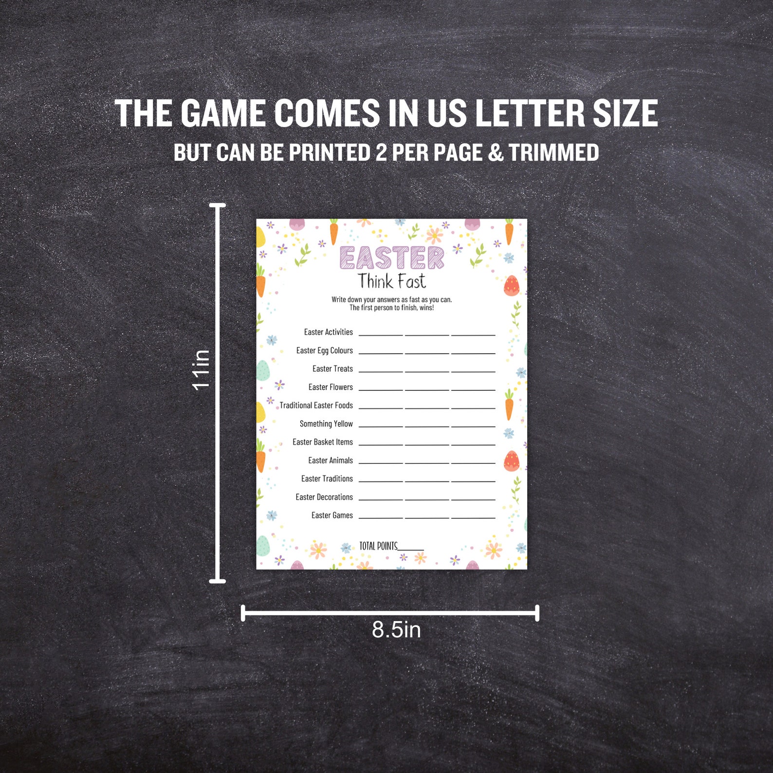 Easter Think Fast, Easter Party Games, Easter Classroom Games, Easter ...