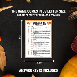 Thanksgiving True or False, Printable Thanksgiving Games and Activities ...