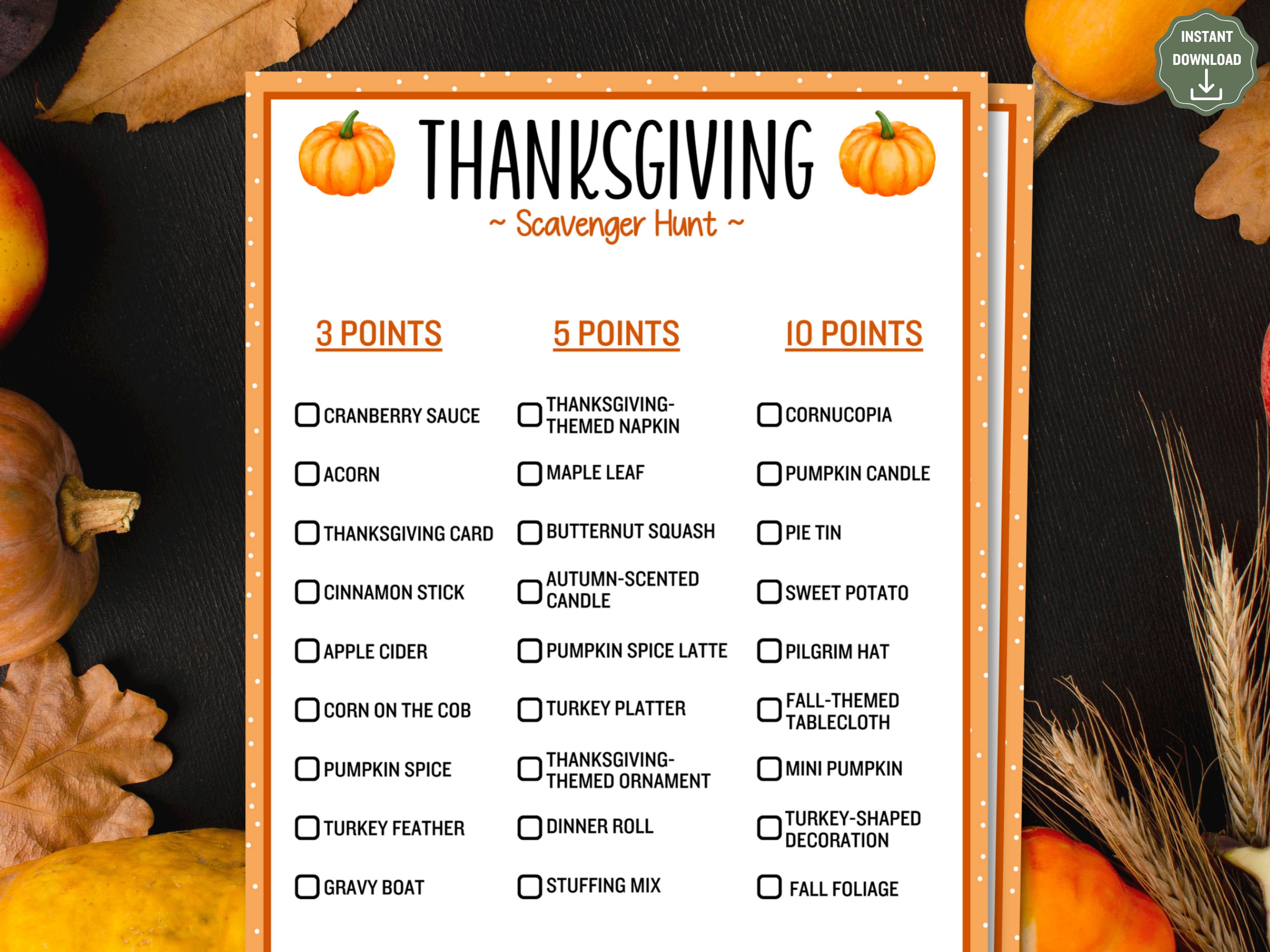 Thanksgiving Scavenger Hunt, Friendsgiving Printable Games ...