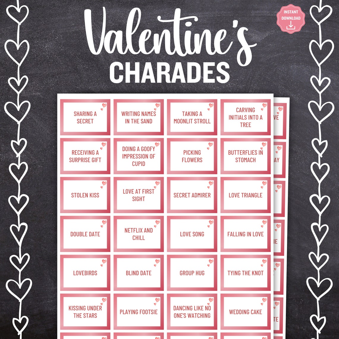 Valentine's Charades / Pictionary, Valentine's Party Games and ...