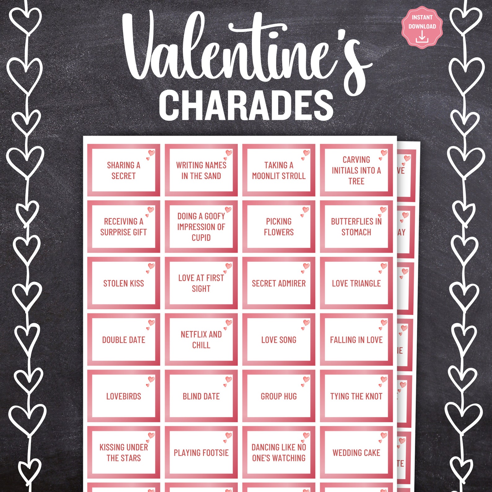 Valentine's Charades / Pictionary, Valentine's Party Games and ...