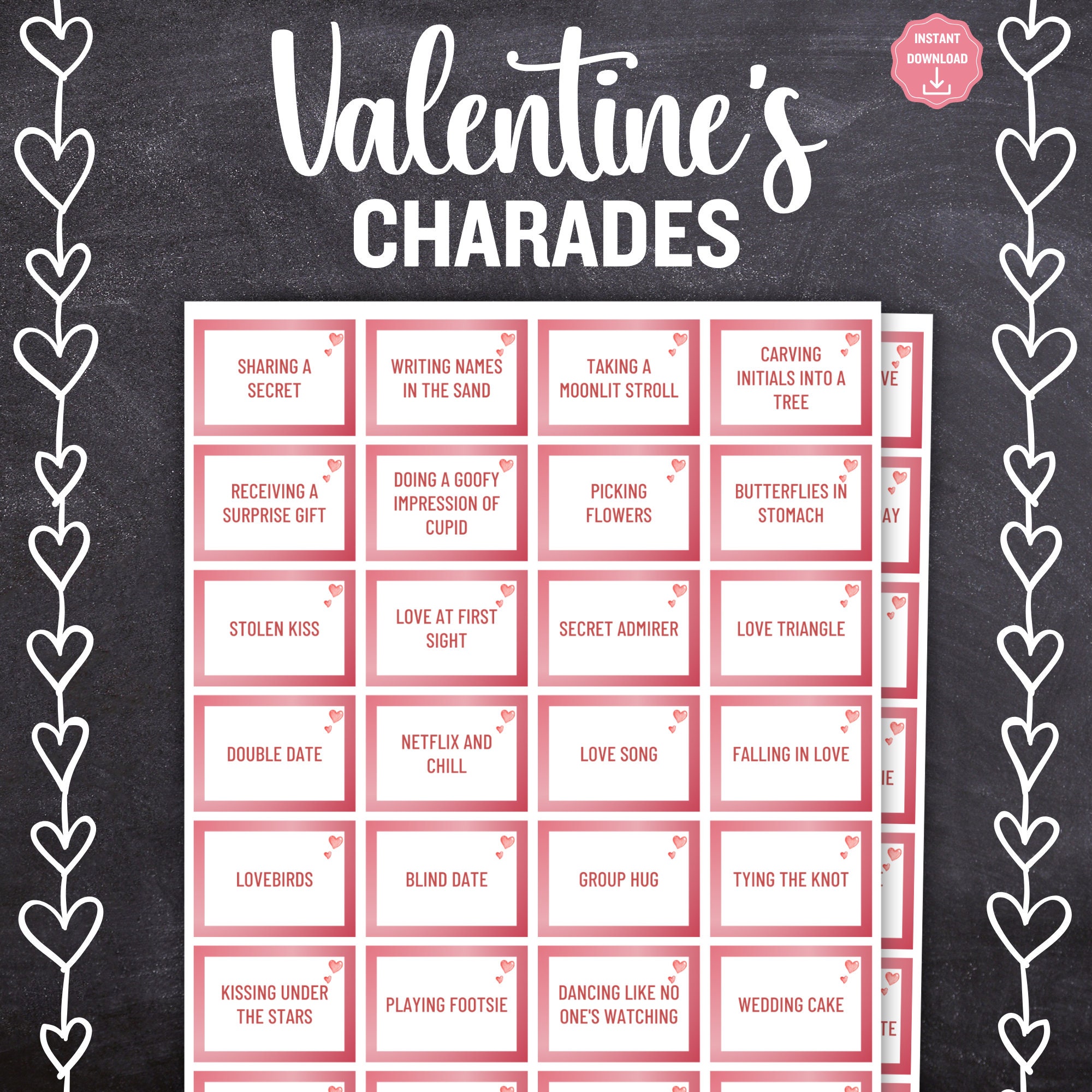 Valentine's Charades / Pictionary, Valentine's Party Games and ...