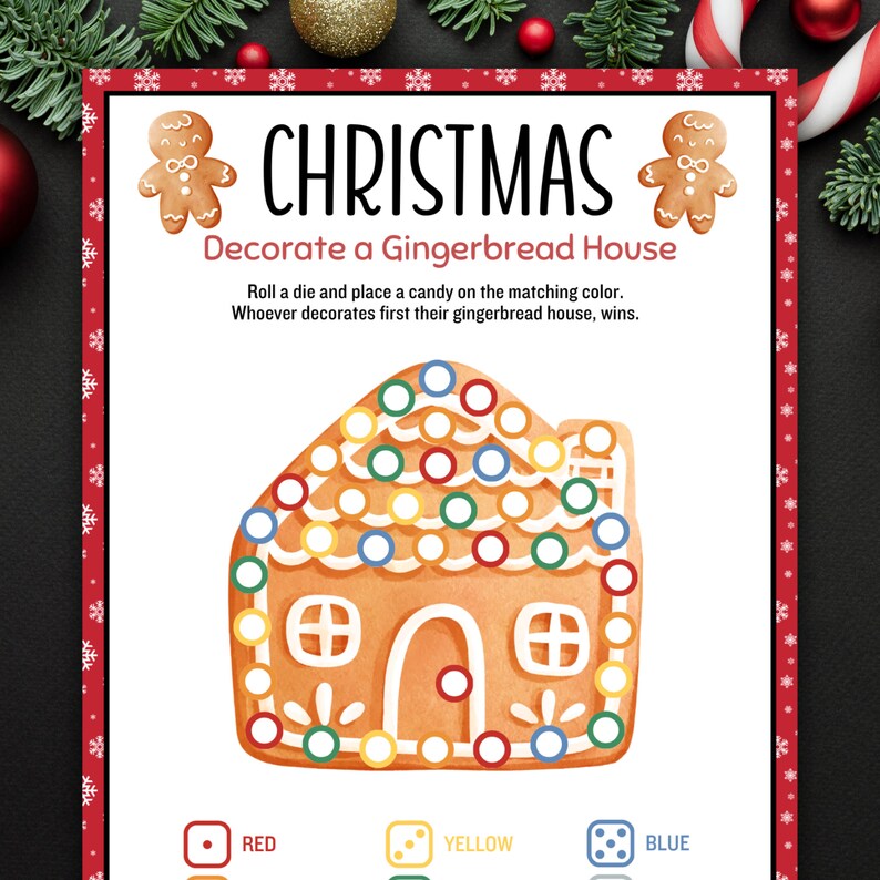 Decorate a Gingerbread House , Christmas Games Printable , Christmas ...