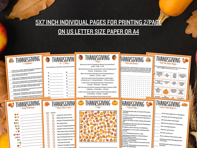 Thanksgiving Games , Thanksgiving Game Bundle , Thanksgiving Games ...
