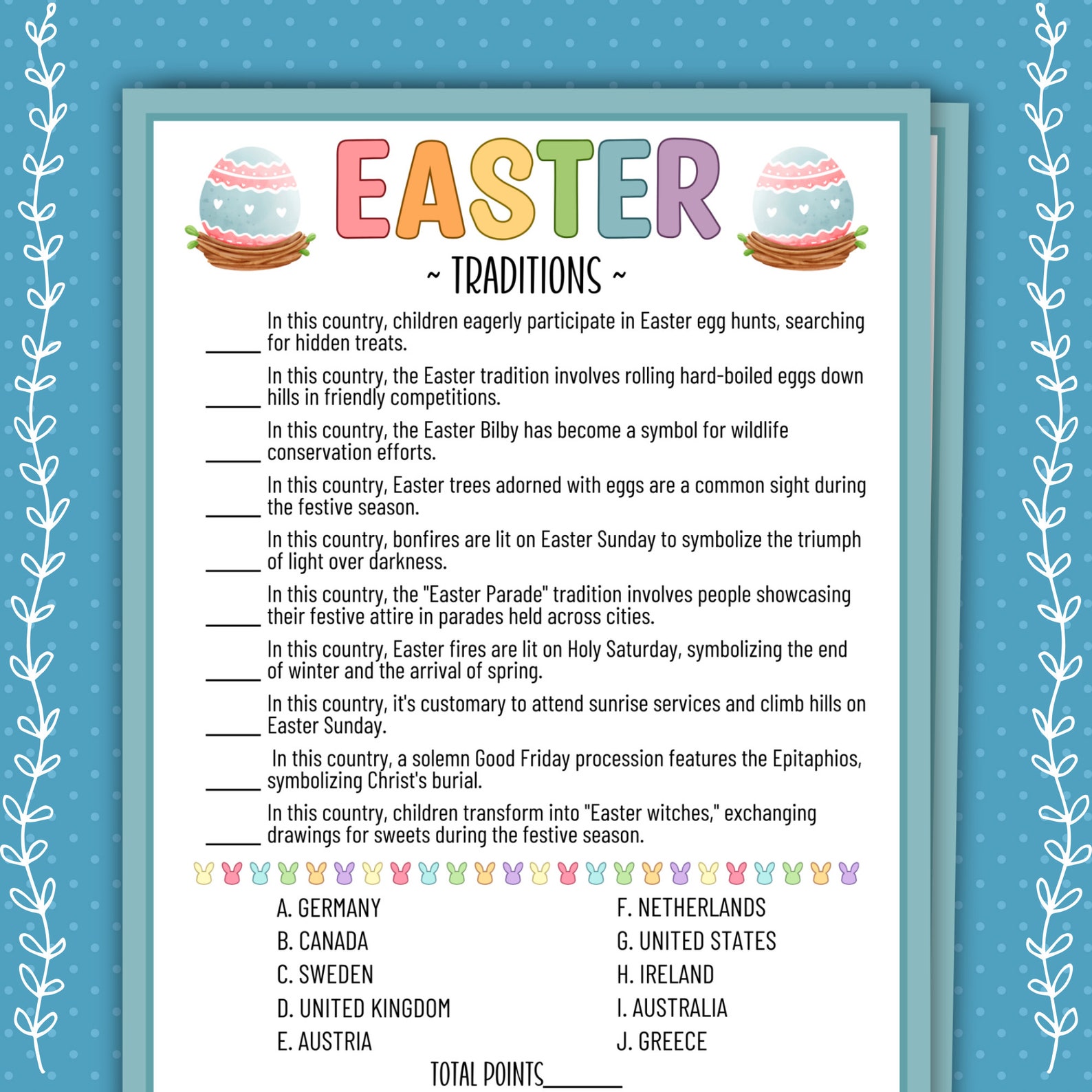 Easter Traditions, Easter Games, Easter Printable Games and Activities ...
