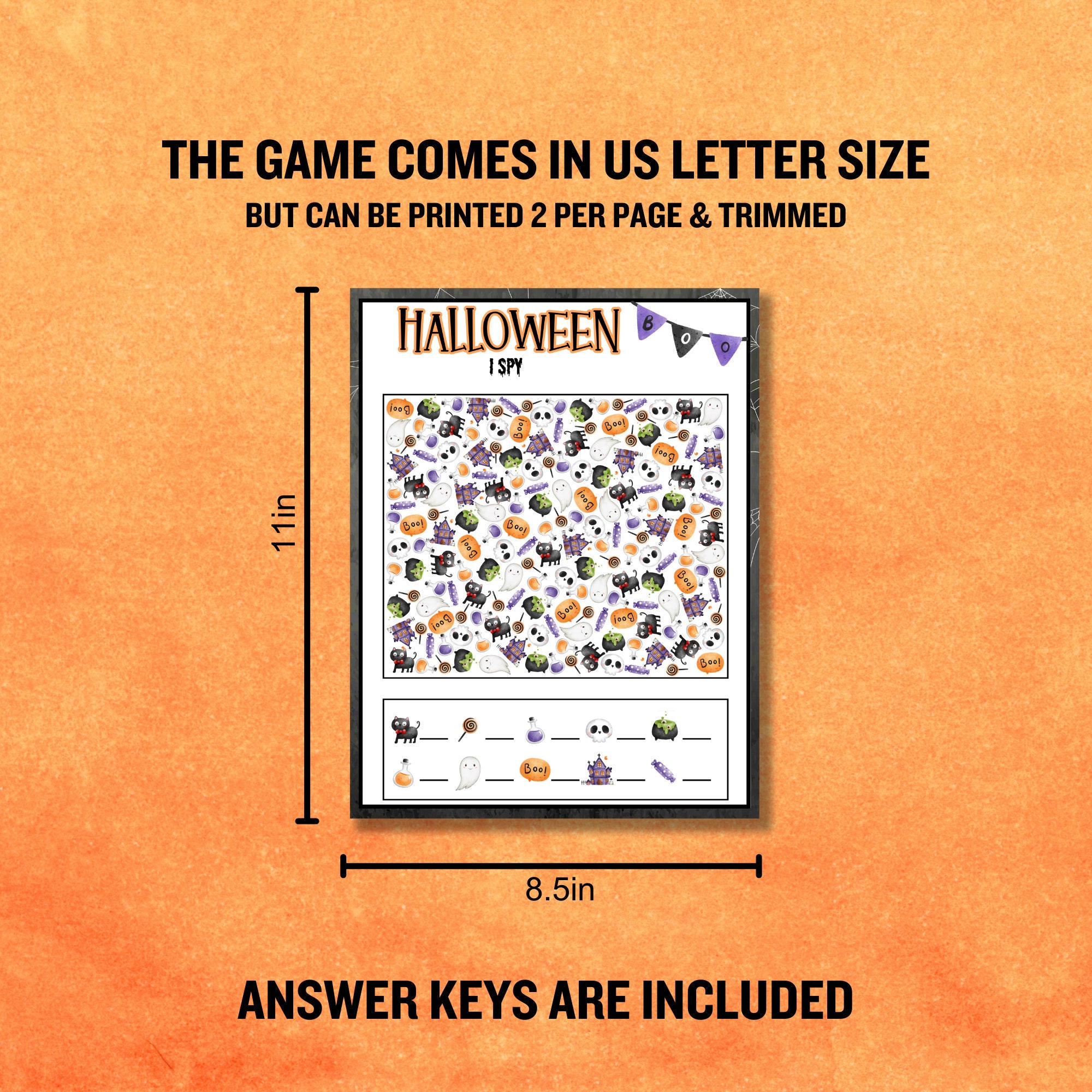 Halloween I Spy, Printable Halloween Game , Halloween Games , Printable ...