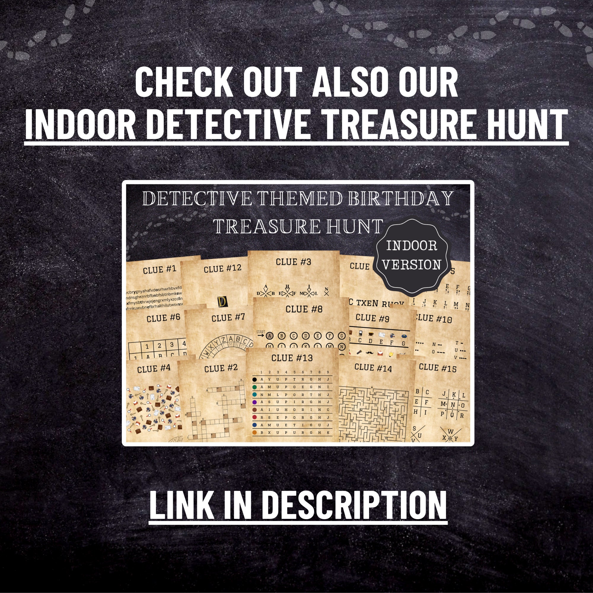 Detective Birthday Treasure Hunt , Detective Outdoor Treasure Hunt, Birthday Treasure Hunt for ...