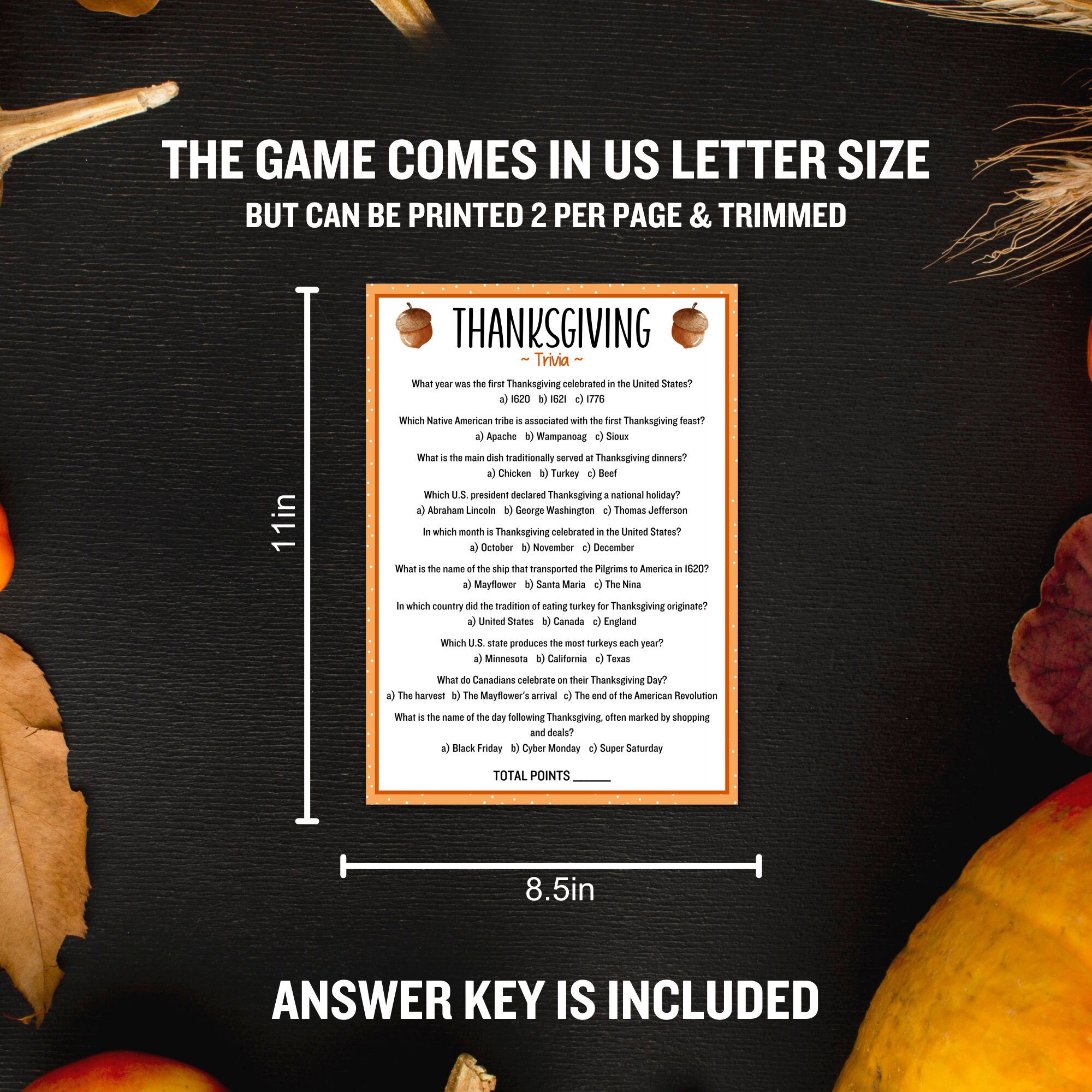 Thanksgiving Trivia, Thanksgiving Printable Games and Activities ...