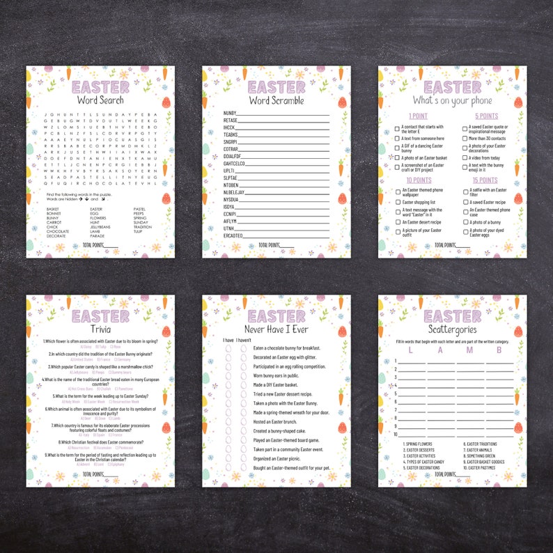 Easter Games, Easter Party Games, Printable Easter Games, Easter ...