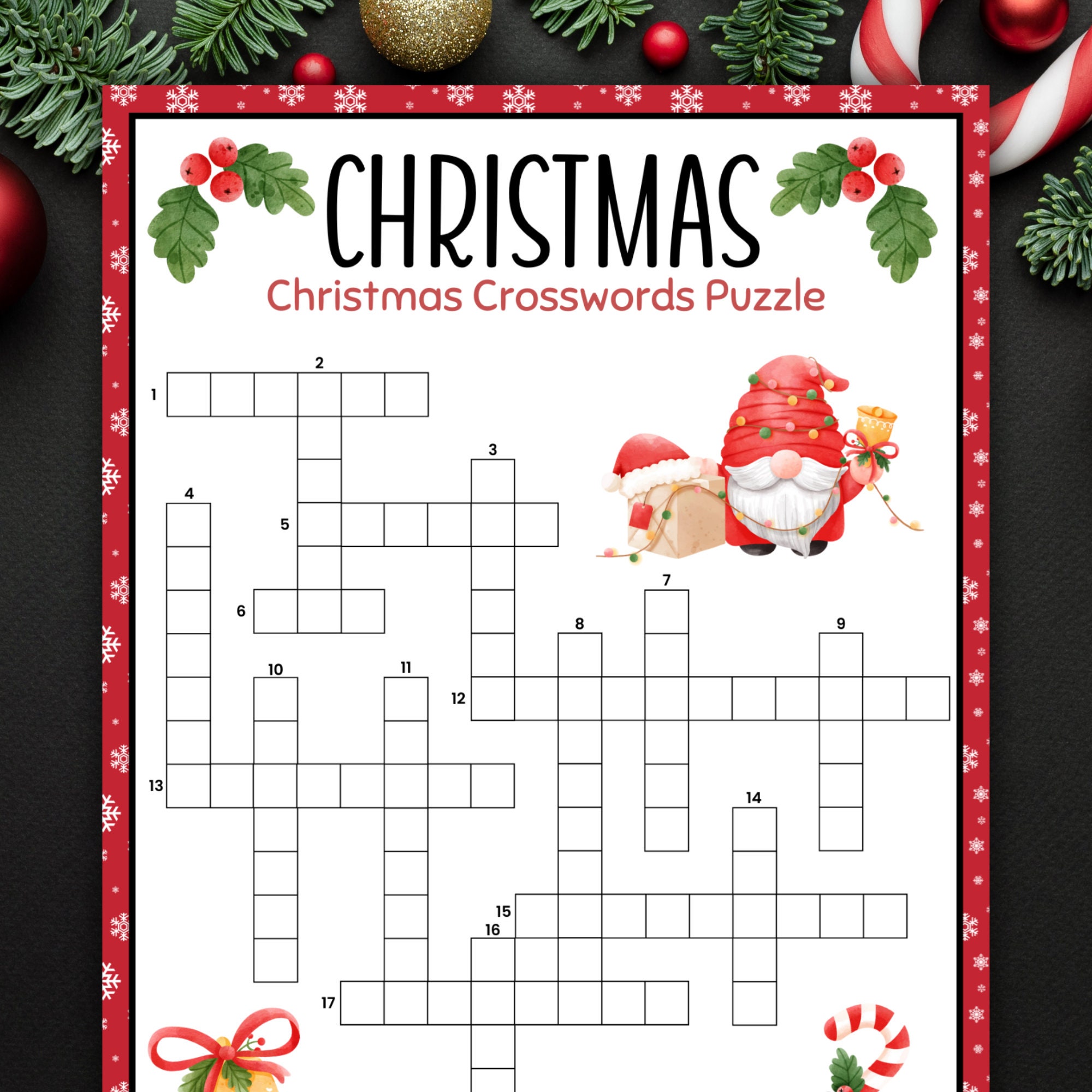 Christmas Crosswords Puzzle , Christmas Printable Games and Activities ...