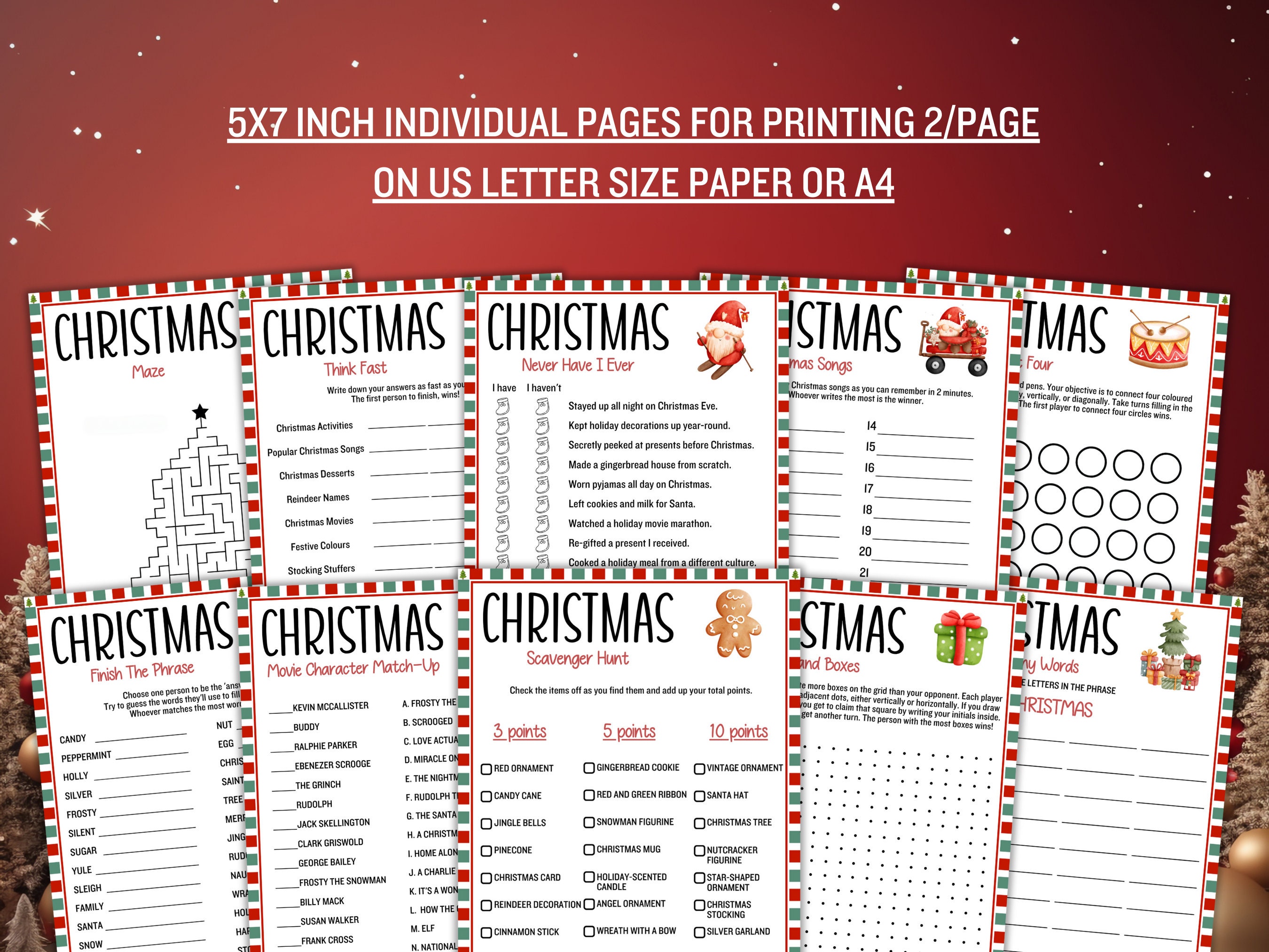 Christmas Games, Christmas Games Printable , Christmas Games Bundle ...