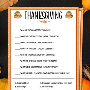 Thanksgiving Riddles, Printable Thanksgiving Party Games and Activities ...