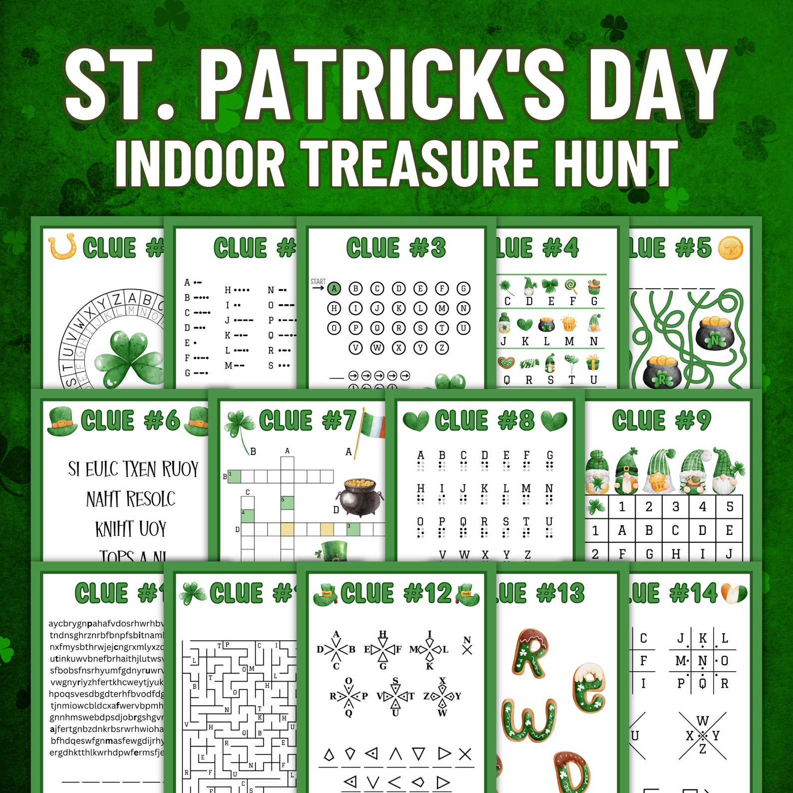 St. Patrick's Day Treasure Hunt, St. Patrick's Day Scavenger Hunt ...