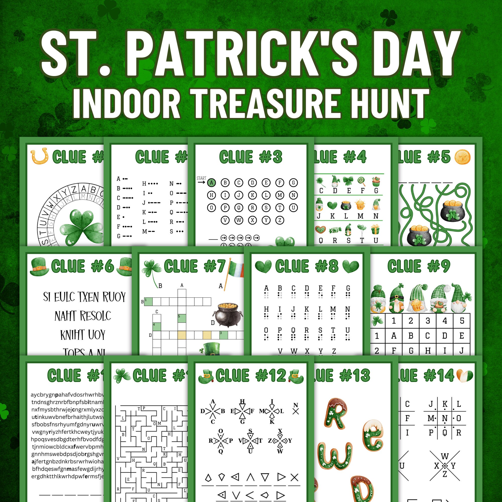 St. Patrick's Day Treasure Hunt, St. Patrick's Day Scavenger Hunt ...