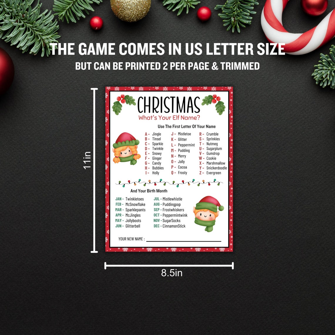 What's Your Elf Name Game , Christmas Elf Name , Christmas Games and ...