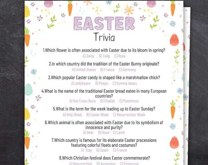 Easter Trivia, Easter Quiz, Easter Games, Easter Party Games and ...