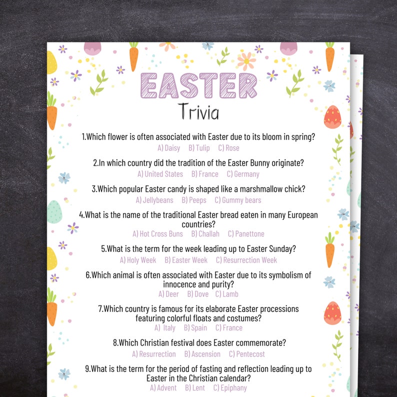 Easter Trivia, Easter Quiz, Easter Games, Easter Party Games and ...