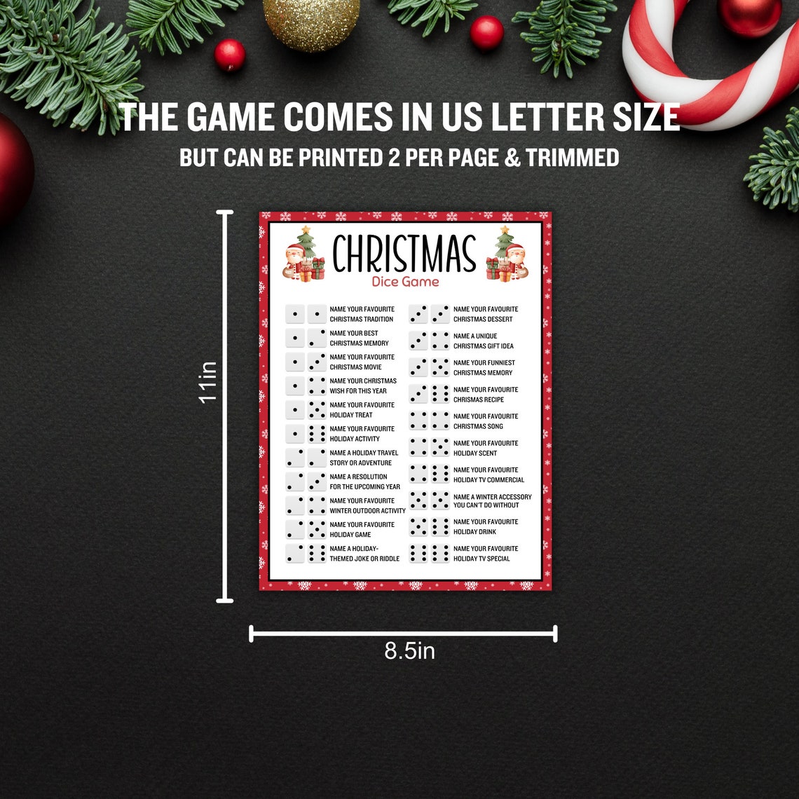 Christmas Dice Game, Printable Christmas Games, Christmas Party Games ...