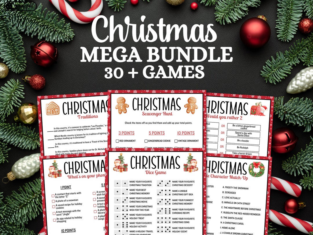 Christmas Games Printable, Christmas Games Bundle, Christmas Games ...