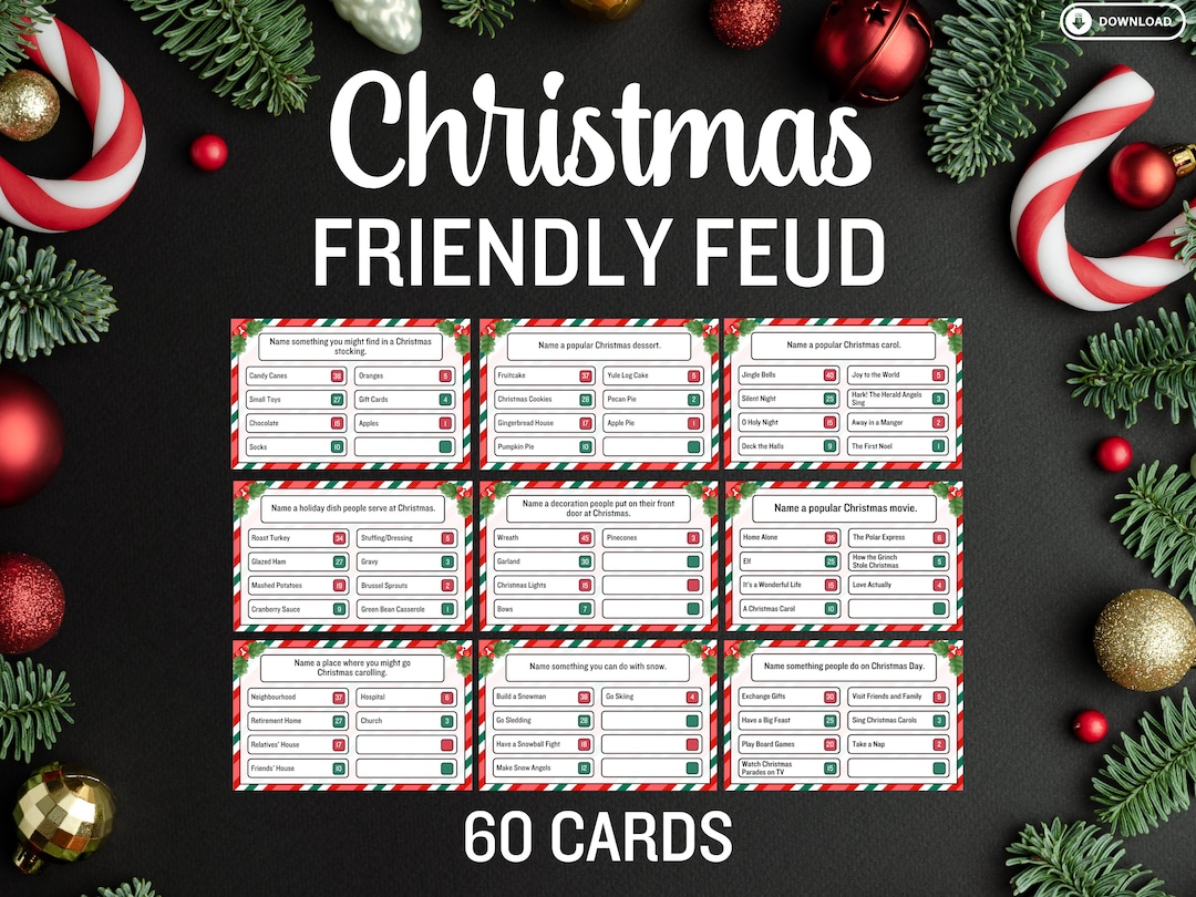 Christmas Friendly Feud, Printable Christmas Game, Christmas Party Game ...