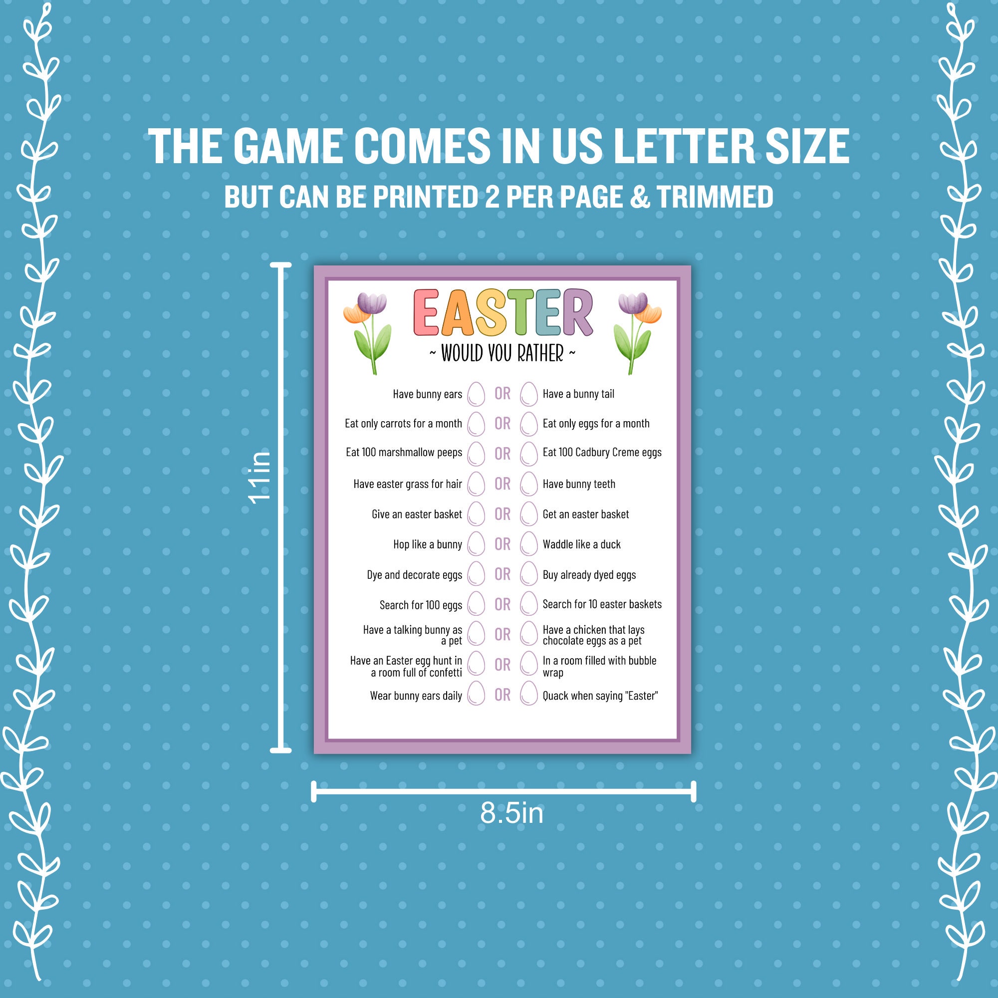 Easter Would You Rather, Easter Games and Activities, Printable Games ...