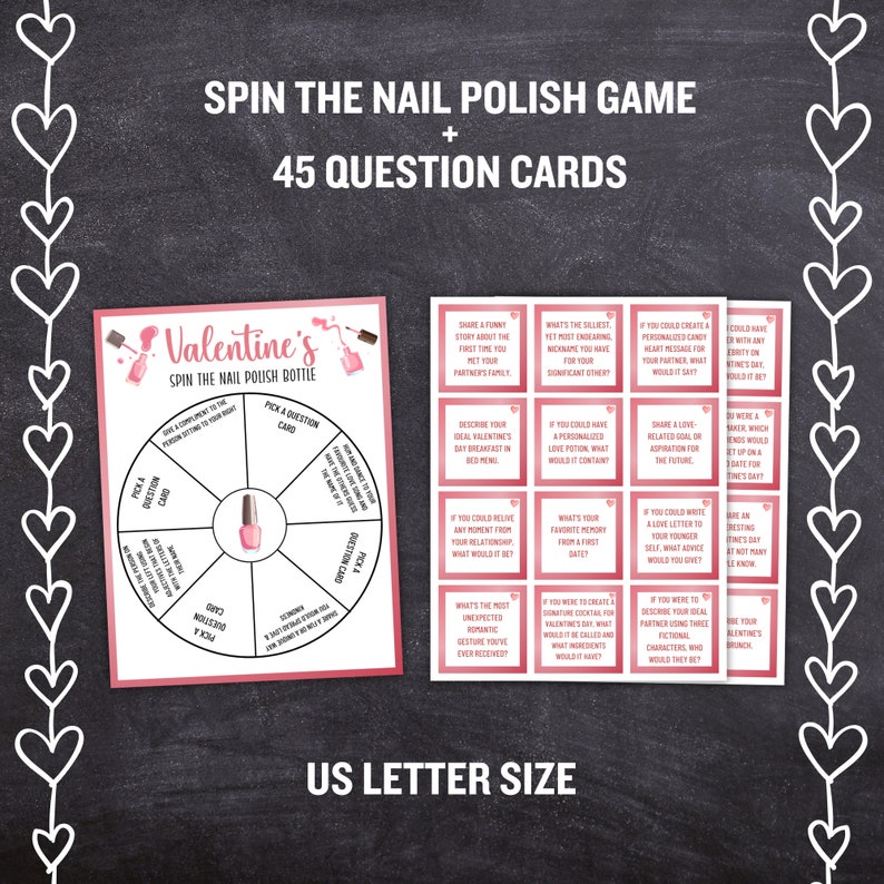 Valentine's Spin the Nail Polish Bottle, Valentine's Printable Game ...