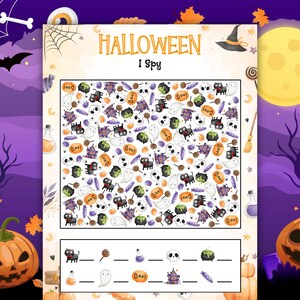 Halloween I Spy, Printable Halloween Game , Halloween Games , Printable ...