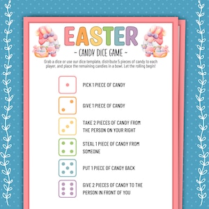 Easter Candy Dice Game, Easter Printable Game, Easter Party Game ...