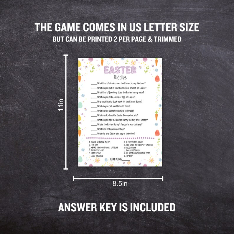 Easter Riddles, Printable Easter Games and Activities, Easter Party ...