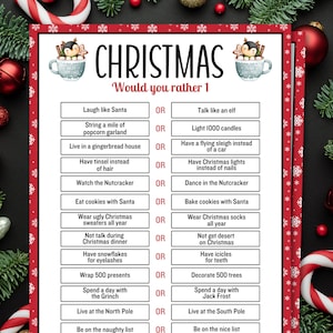 Would You Rather, Christmas Printable Game, Christmas Party Games and ...