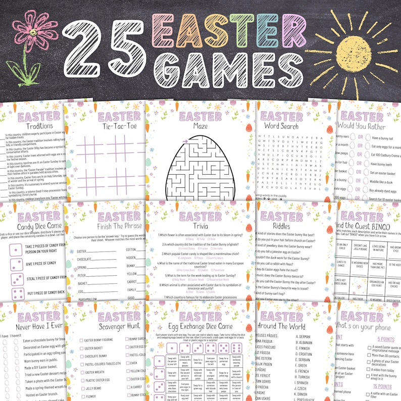 Easter Games, Easter Party Games, Printable Easter Games, Easter ...
