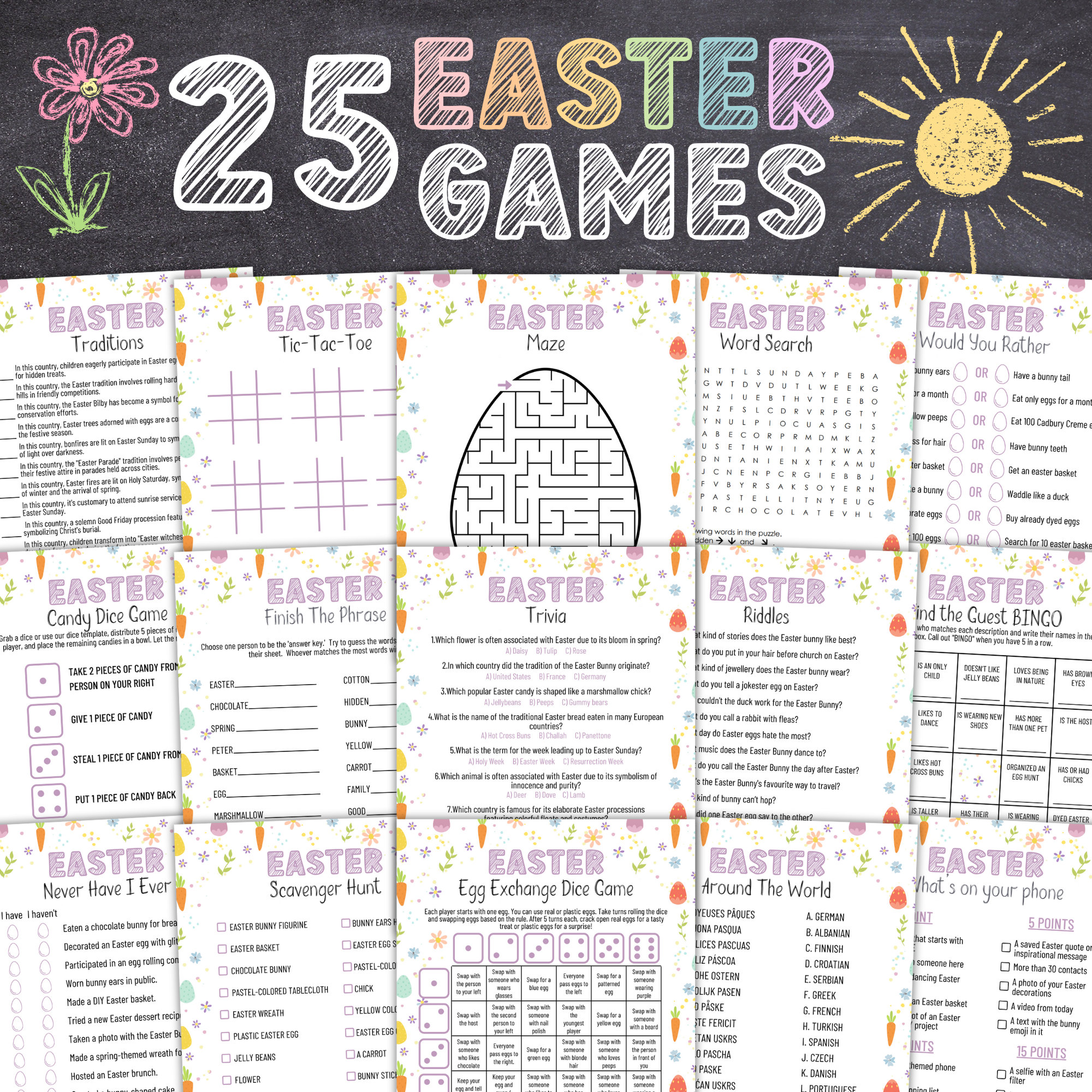 Easter Games, Easter Party Games, Printable Easter Games, Easter ...